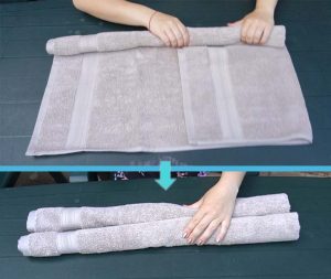 Handtuch Origami, schritt für schritt Anleitung ohne Schneiden