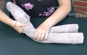 Handtuch Origami, schritt für schritt Anleitung ohne Schneiden