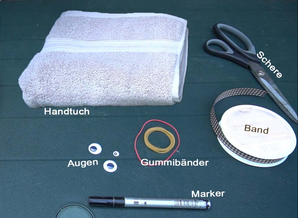 Handtuch Origami, schritt für schritt Anleitung ohne Schneiden